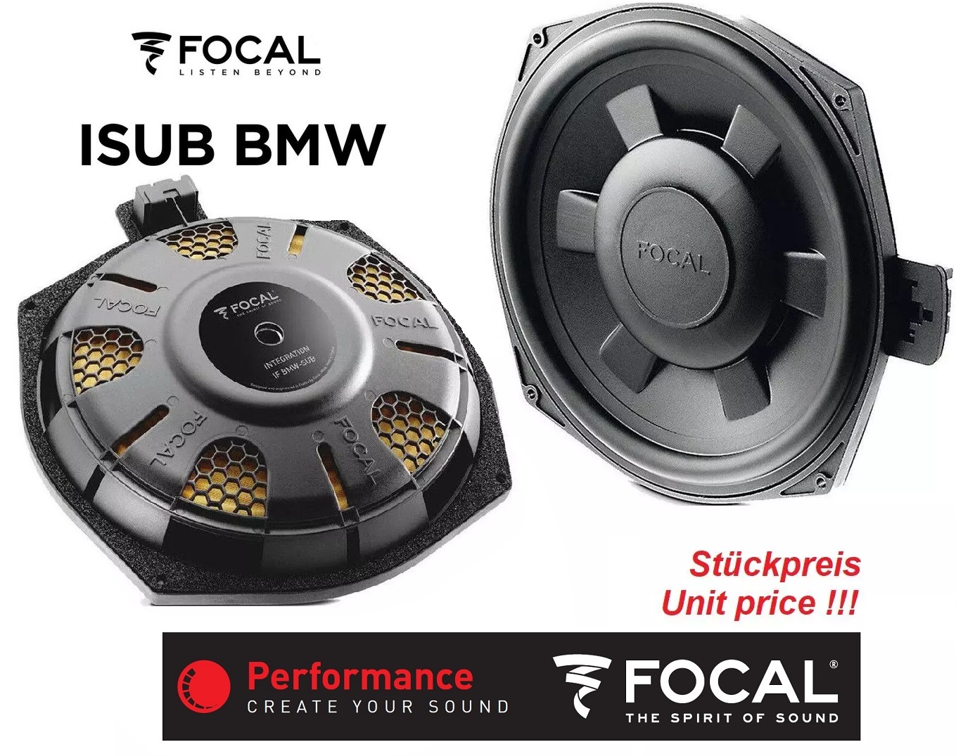 Focal ISUBBMW2 Inside 8", 20cm Subwoofer kompatibel mit BMW 2 Ohm passend für BMW und Mini ...